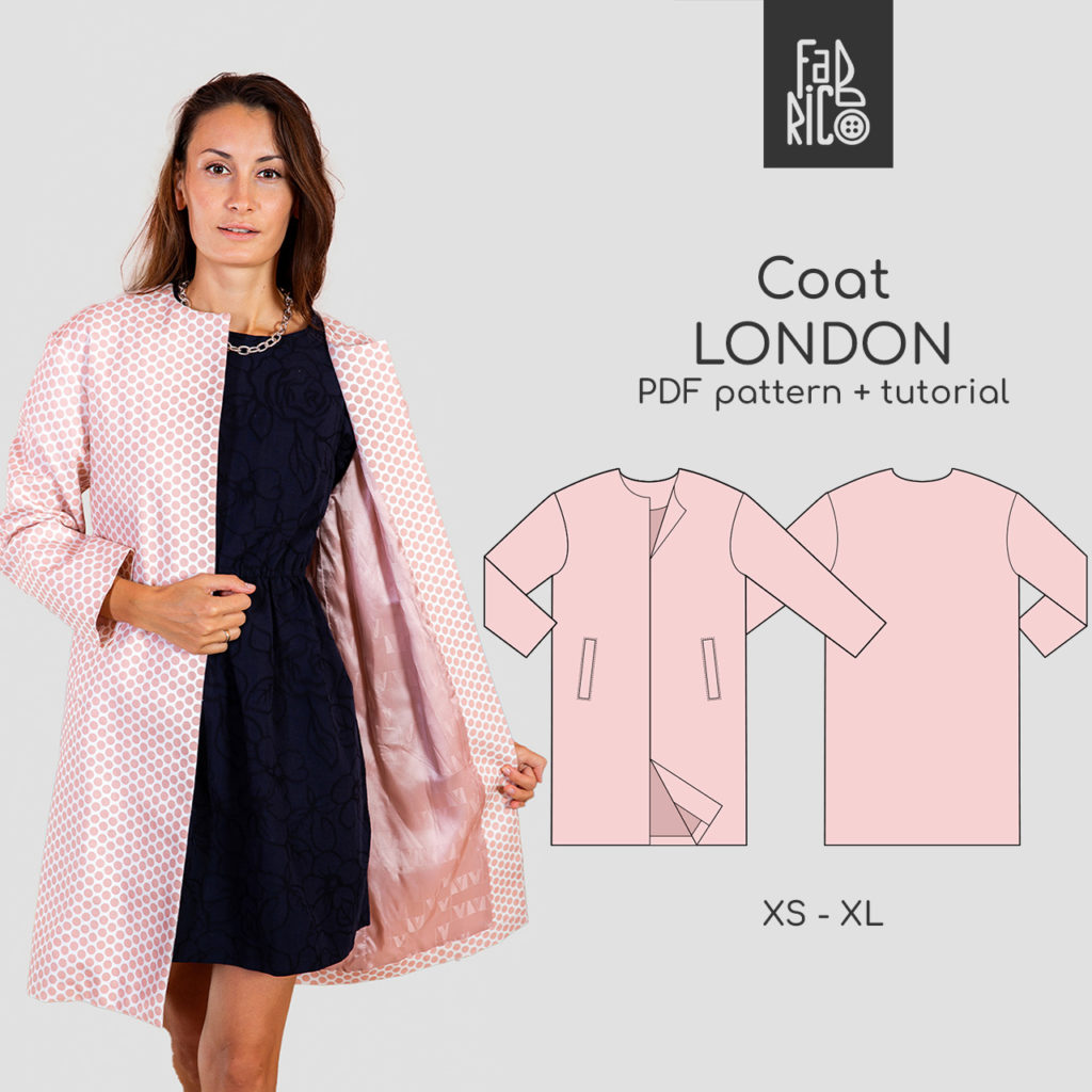London women's light spring coat sewing pattern + video tutorial - Fabrico