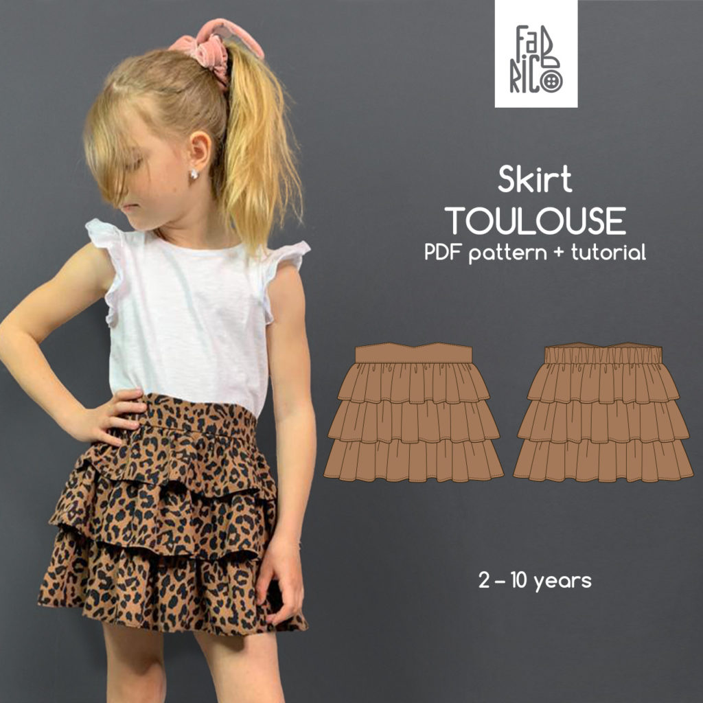 Toulouse girls flounced skirt sewing pattern - Fabrico