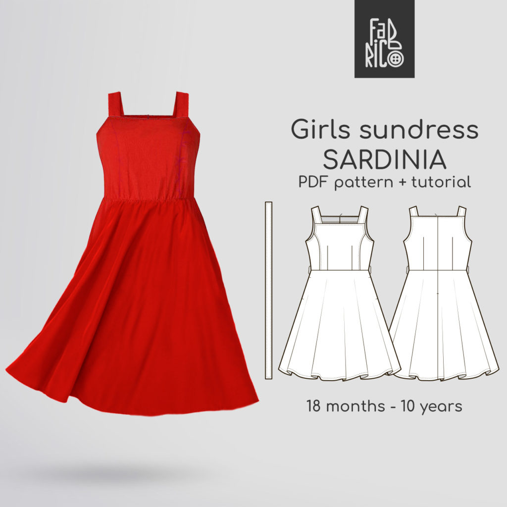 Sardinia girls sundress sewing pattern - Fabrico
