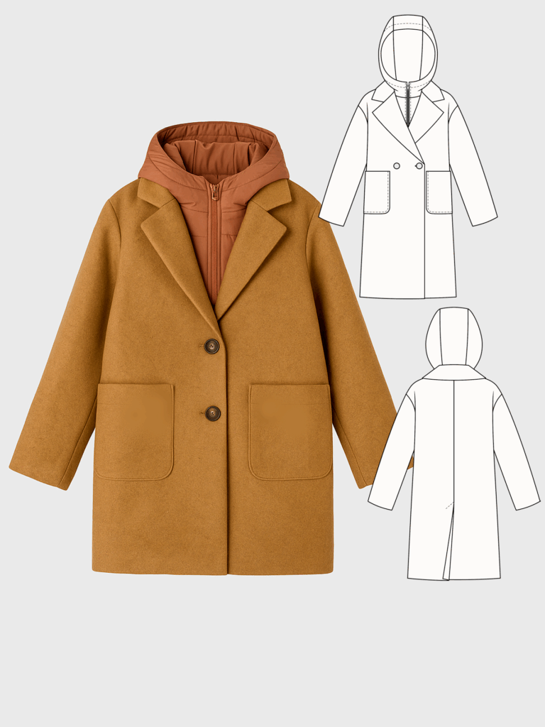 Liverpool teen girls' coat sewing pattern + video tutorial - Fabrico