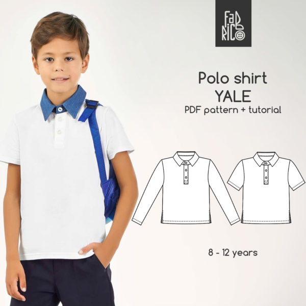 Yale boy's polo shirt sewing pattern + video tutorial - Fabrico