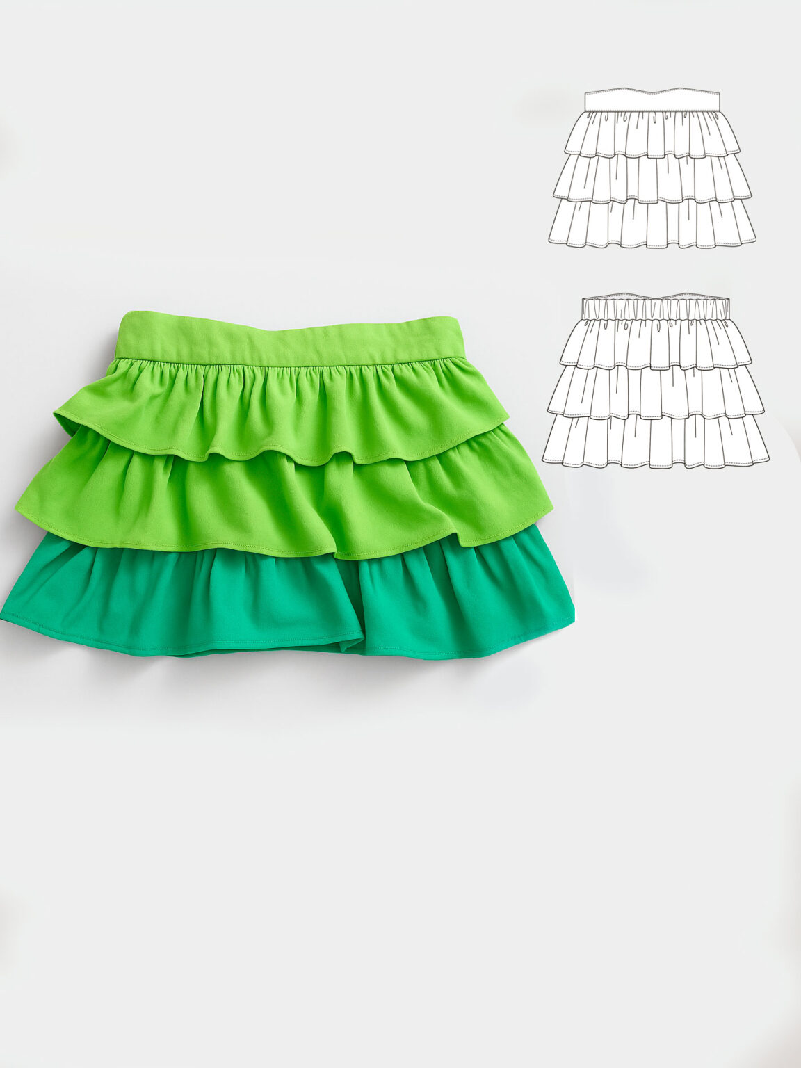 Toulouse girls' flounced skirt sewing pattern + video tutorial - Fabrico