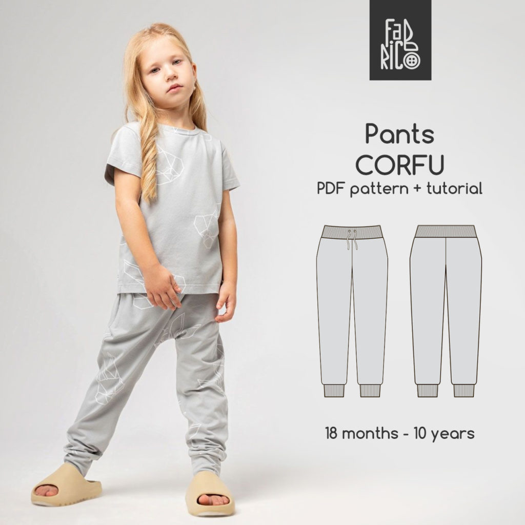 Corfu kids pants sewing pattern - Fabrico