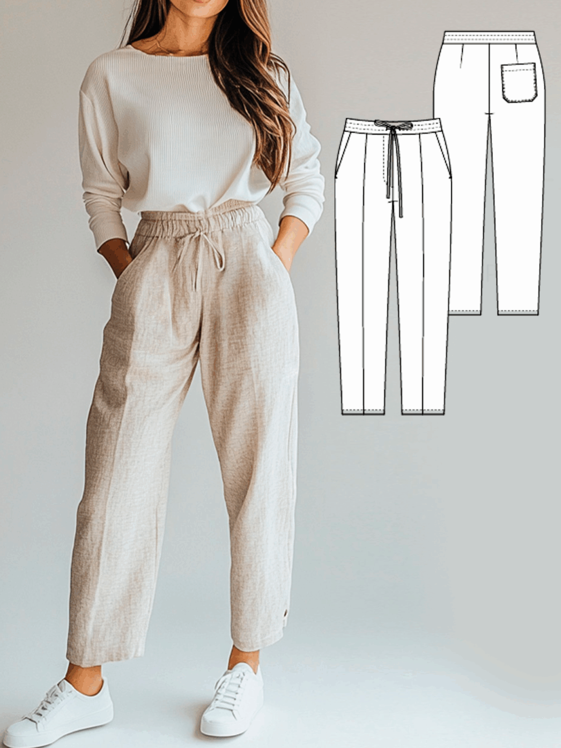 Tokyo women's trousers sewing pattern + video tutorial - Fabrico