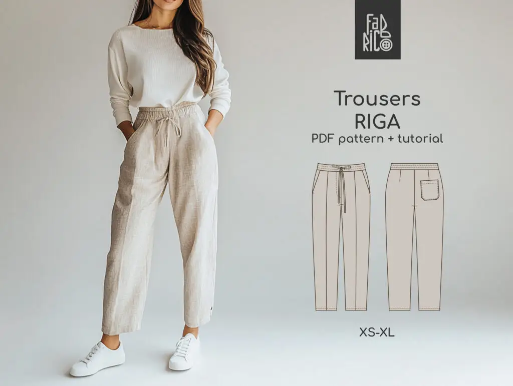 Riga women's trousers sewing pattern - Fabrico
