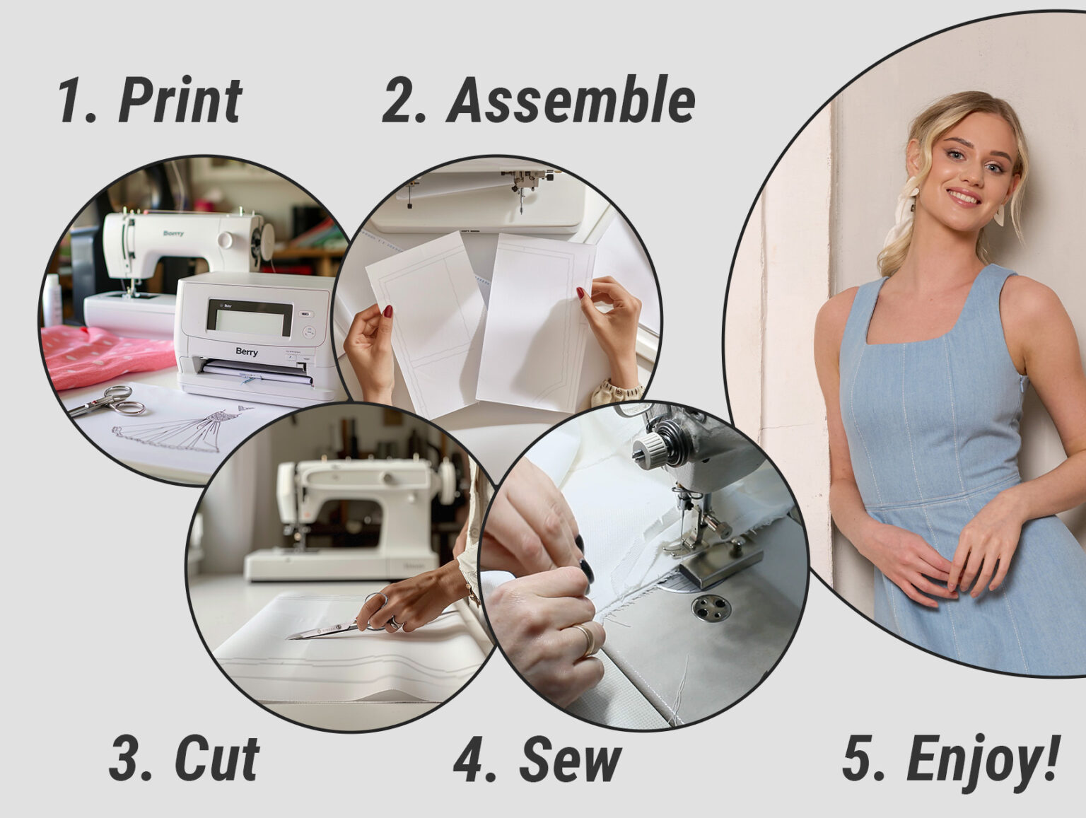 Afina women's dress sewing pattern + video tutorial - Fabrico