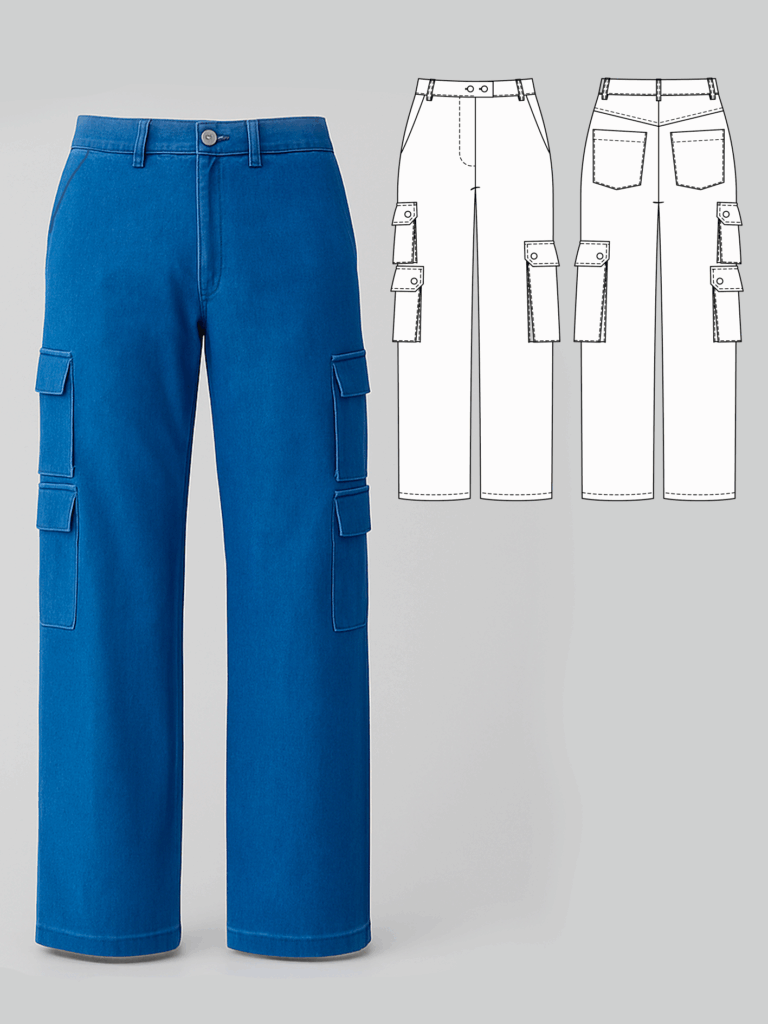 Madrid women's cargo trousers sewing pattern + video tutorial - Fabrico