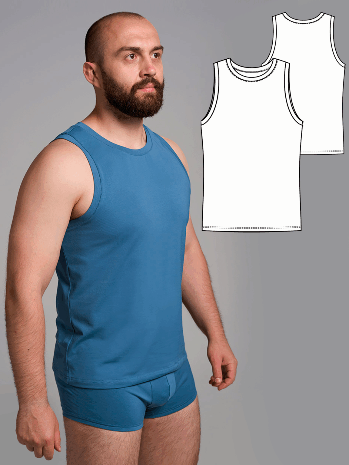 Nantes men's tank top sewing pattern + video tutorial - Fabrico