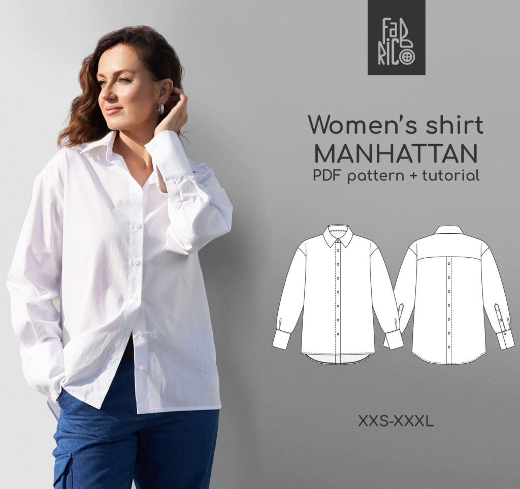 Manhattan women's shirt sewing pattern + video tutorial - Fabrico