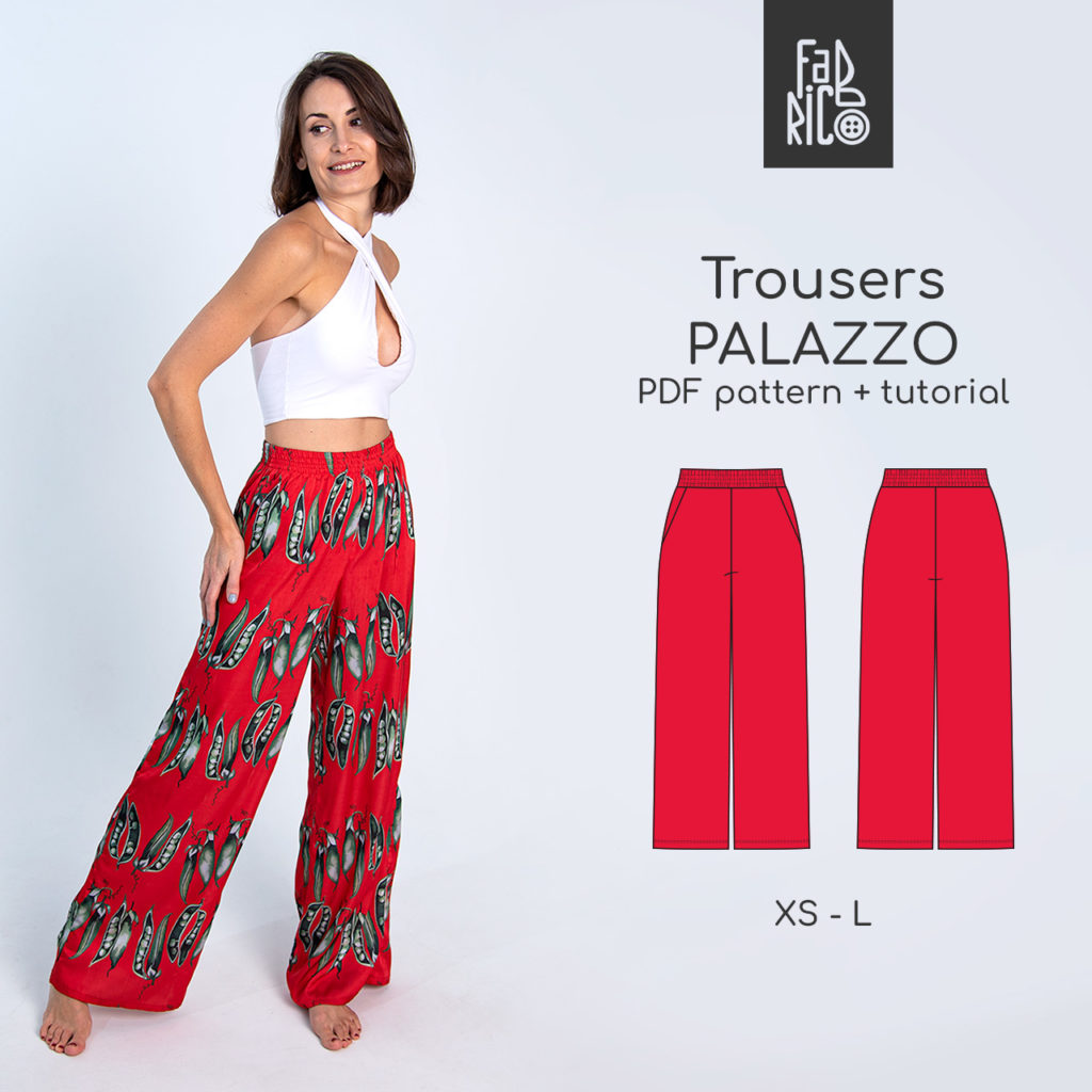 Palazzo women's trousers sewing pattern - Fabrico