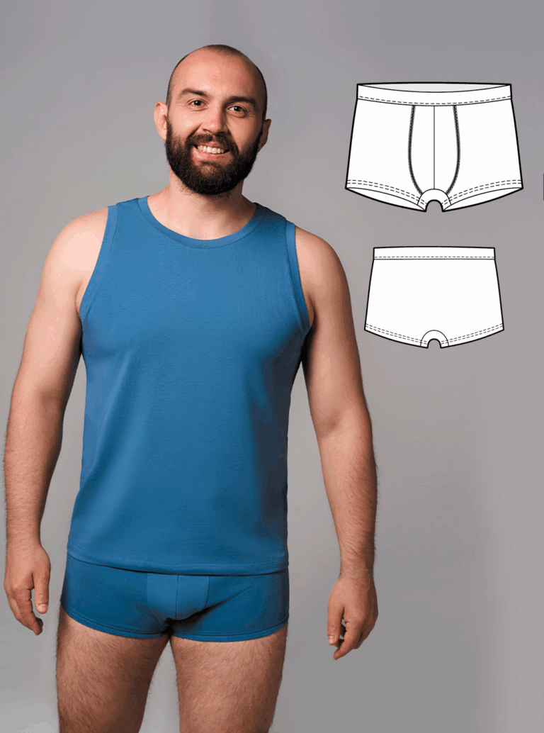 Marseille mens boxer shorts sewing pattern + video tutorial - Fabrico