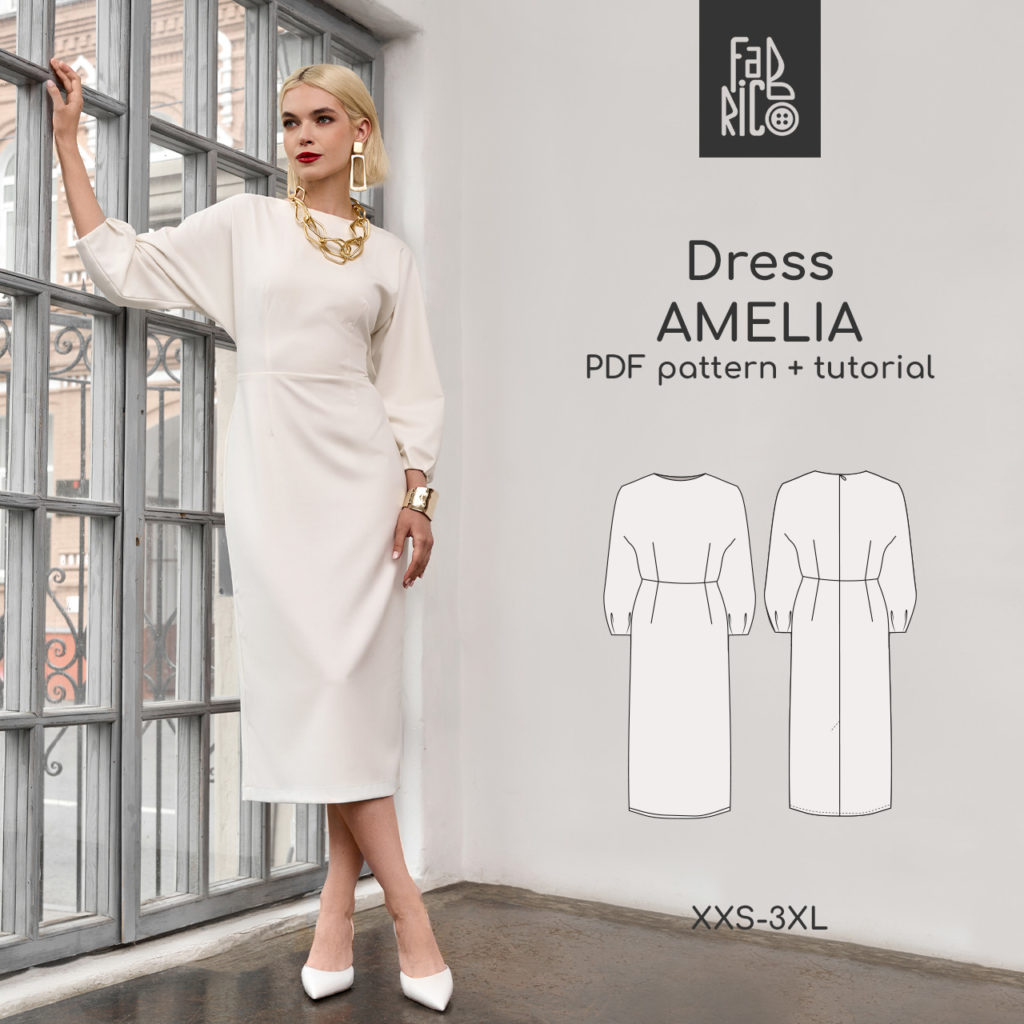 Amelia women's dress sewing pattern + video tutorial - Fabrico