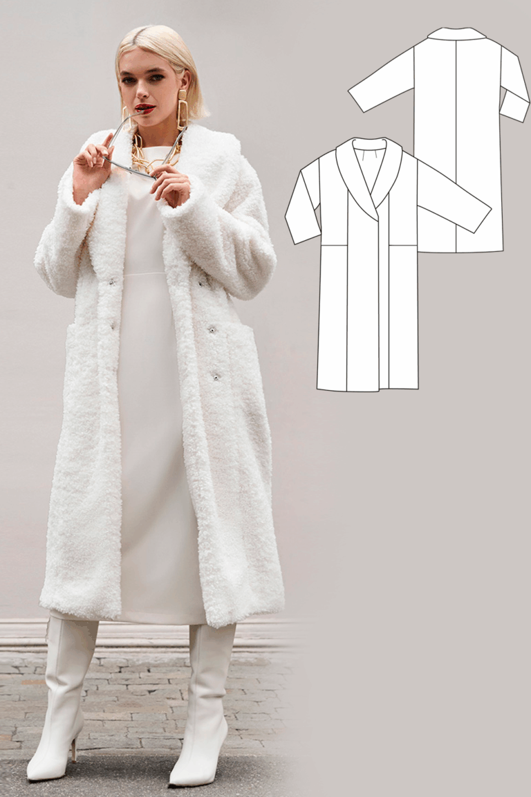 Katrin women's fur coat sewing pattern + video tutorial - Fabrico