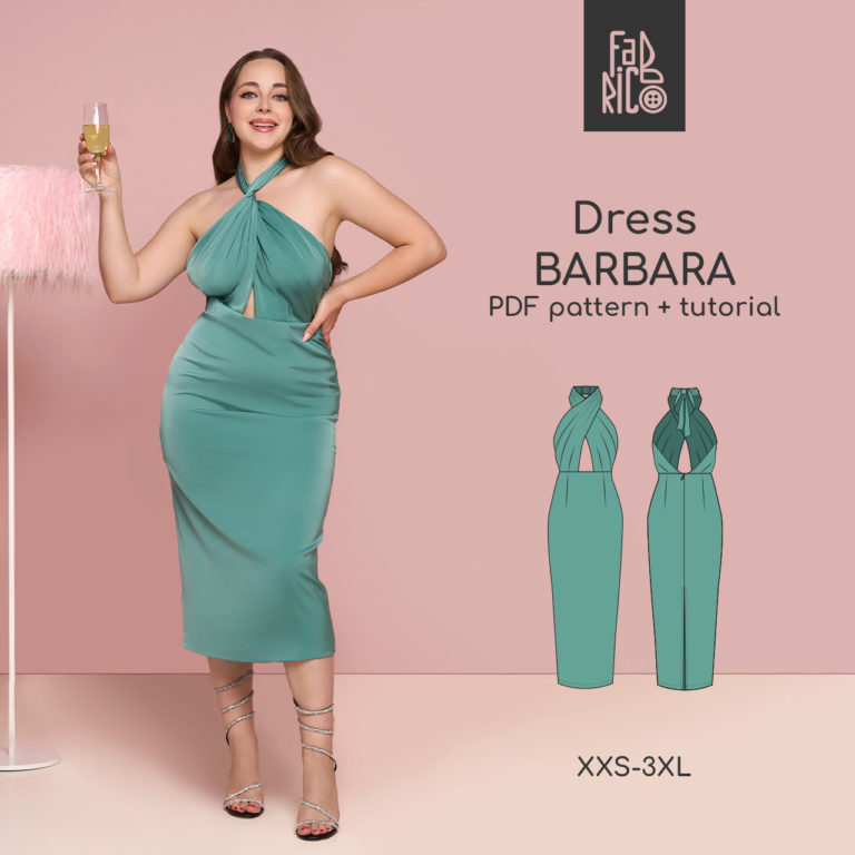 Barbara women's party dress pattern - Fabrico