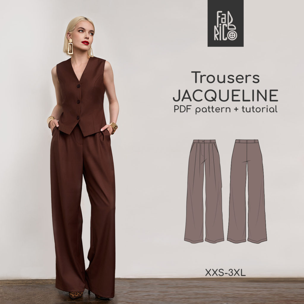Jacqueline women's palazzo trousers sewing pattern + video tutorial ...