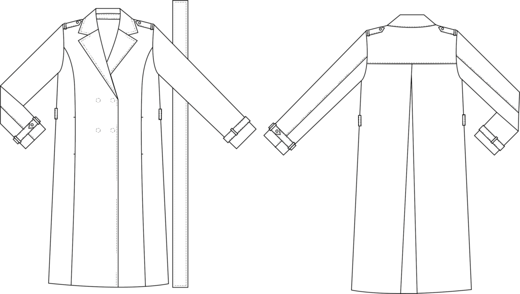 Azalea women's trench coat sewing pattern + video tutorial - Fabrico