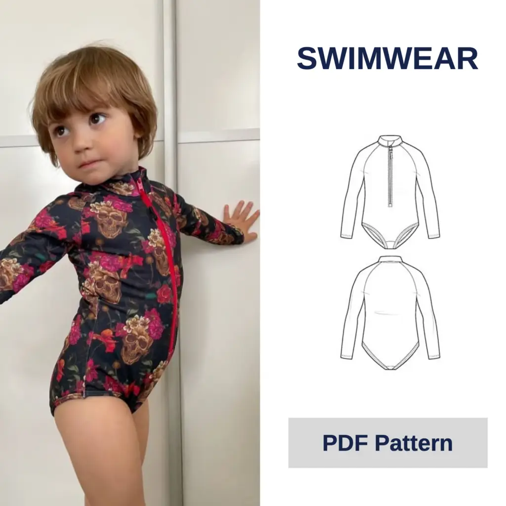 Java girl's long sleeve swimwear sewing tutorial - Fabrico
