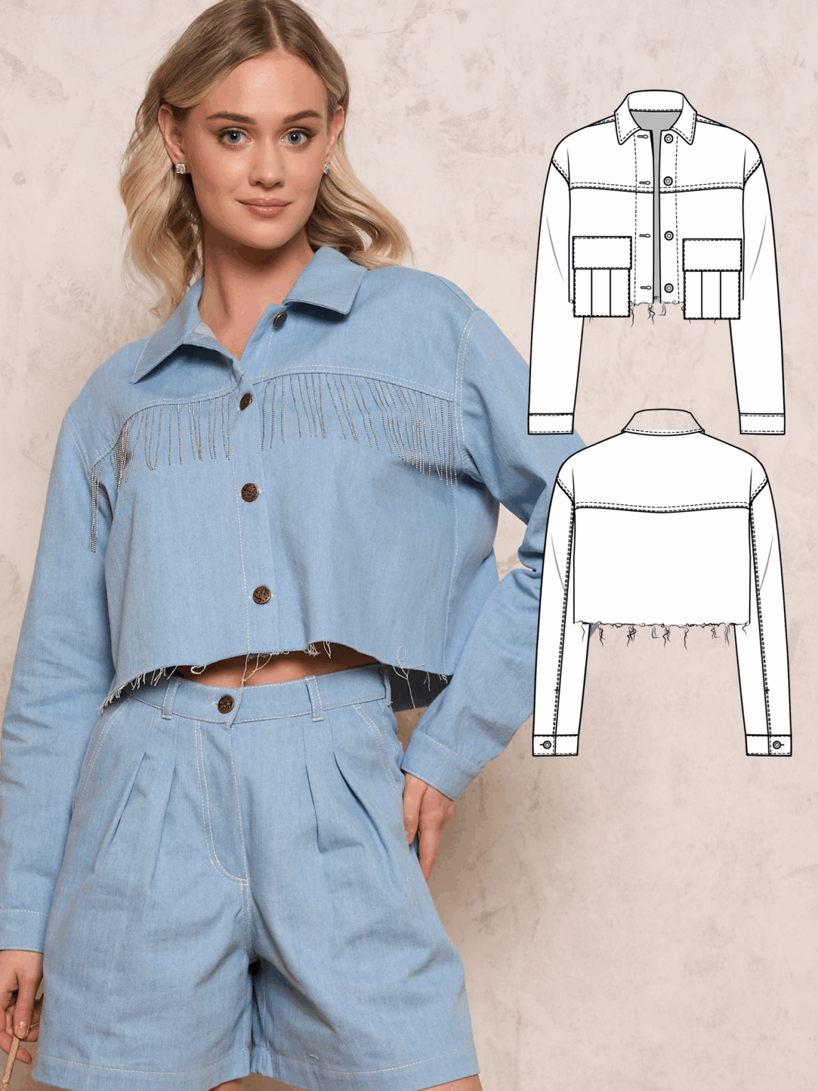 Kamilla women's jacket sewing pattern + video tutorial - Fabrico