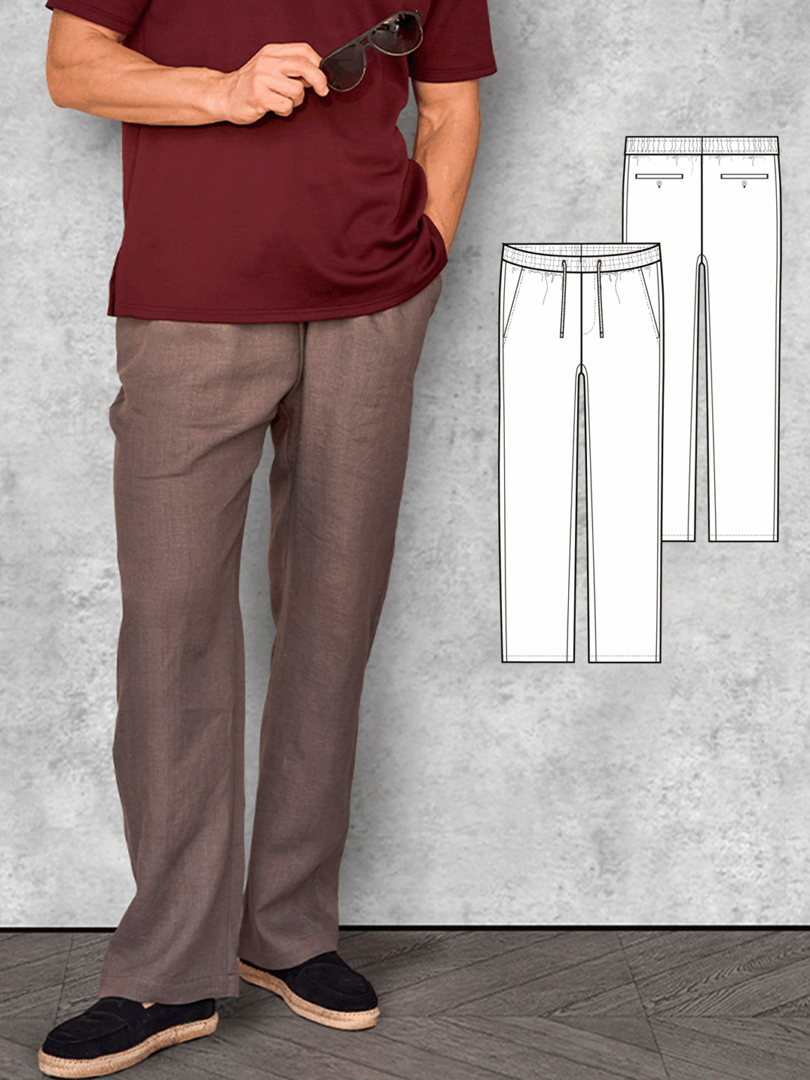Turin men's trousers sewing pattern + video tutorial - Fabrico