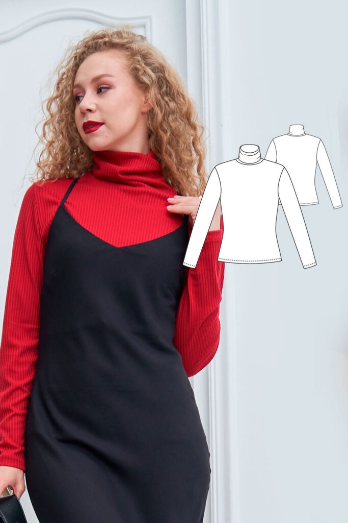 Valencia women's turtleneck sewing pattern - Fabrico