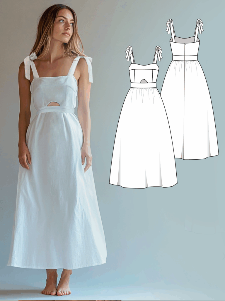 Kiwi women's dress sewing pattern + video tutorial - Fabrico