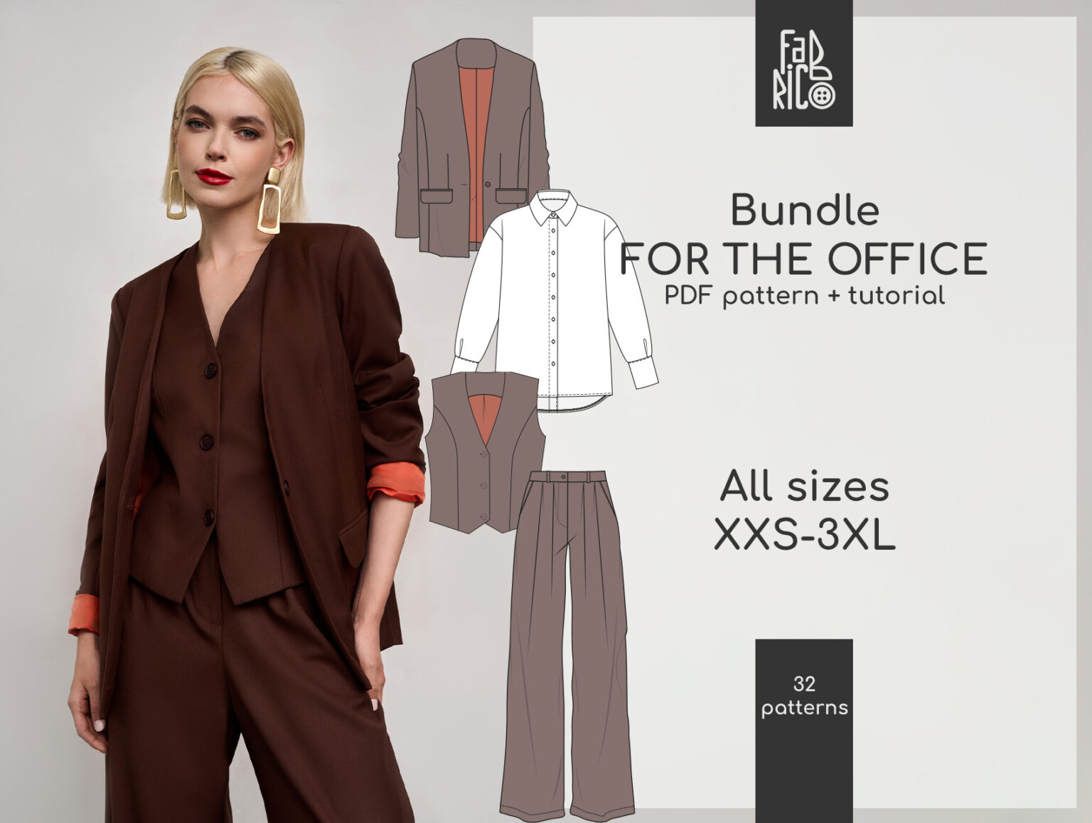 Women's office-wear sewing patterns bundle - Fabrico