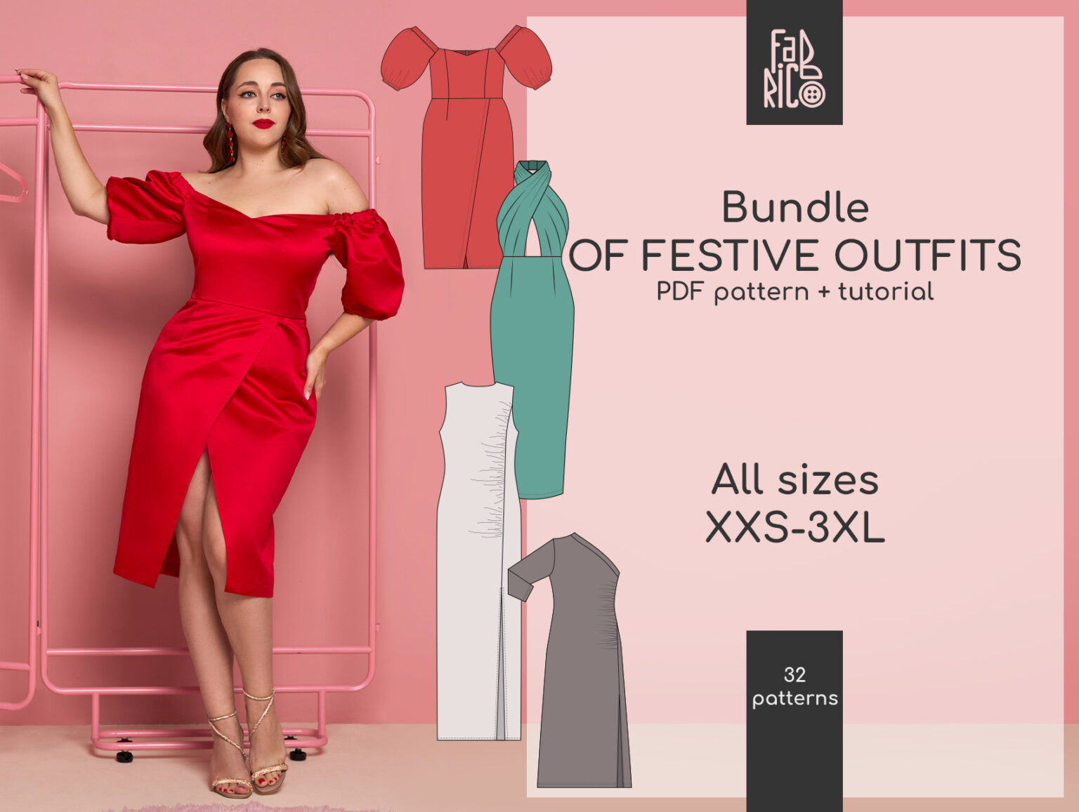 Women's ready festive outfits sewing patterns - Fabrico
