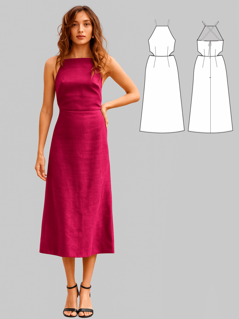 Kiwi women's dress sewing pattern + video tutorial - Fabrico