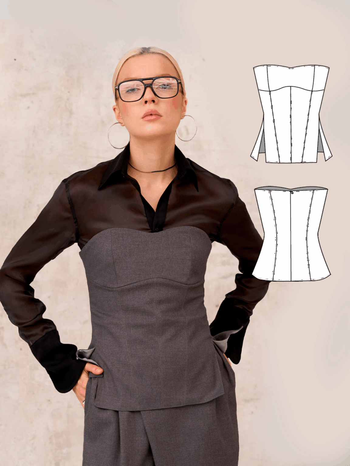 Agate women's bodice sewing pattern + video tutorial - Fabrico