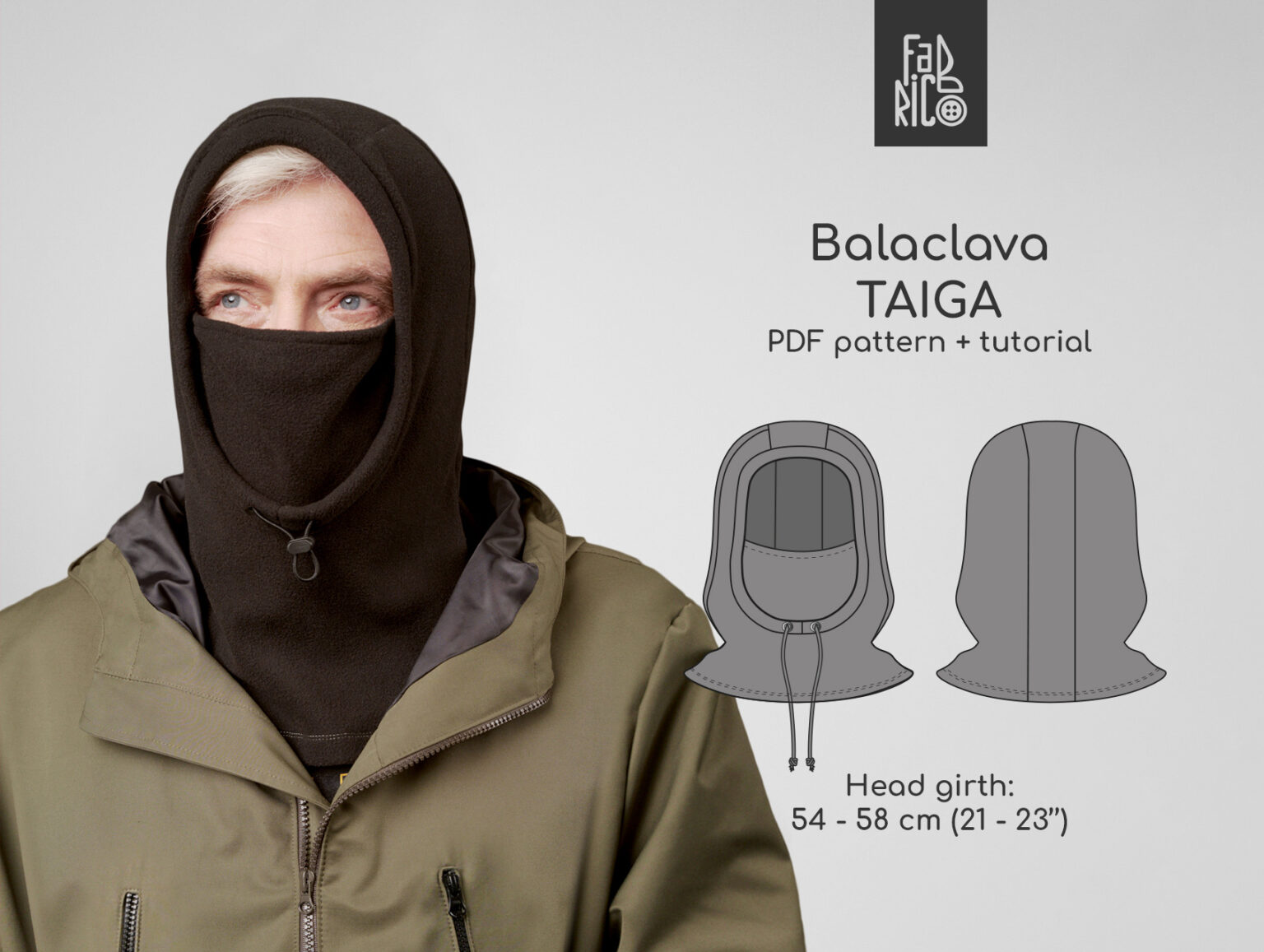 Taiga men's balaclava sewing pattern + video tutorial - Fabrico