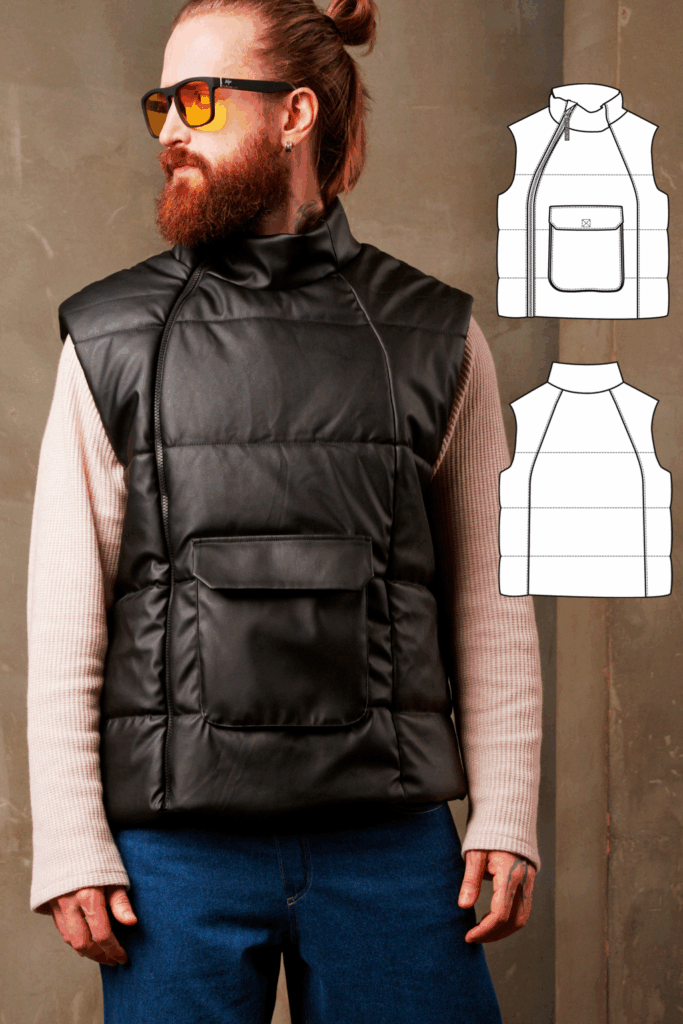 Svetloyar men's vest sewing pattern + video tutorial - Fabrico