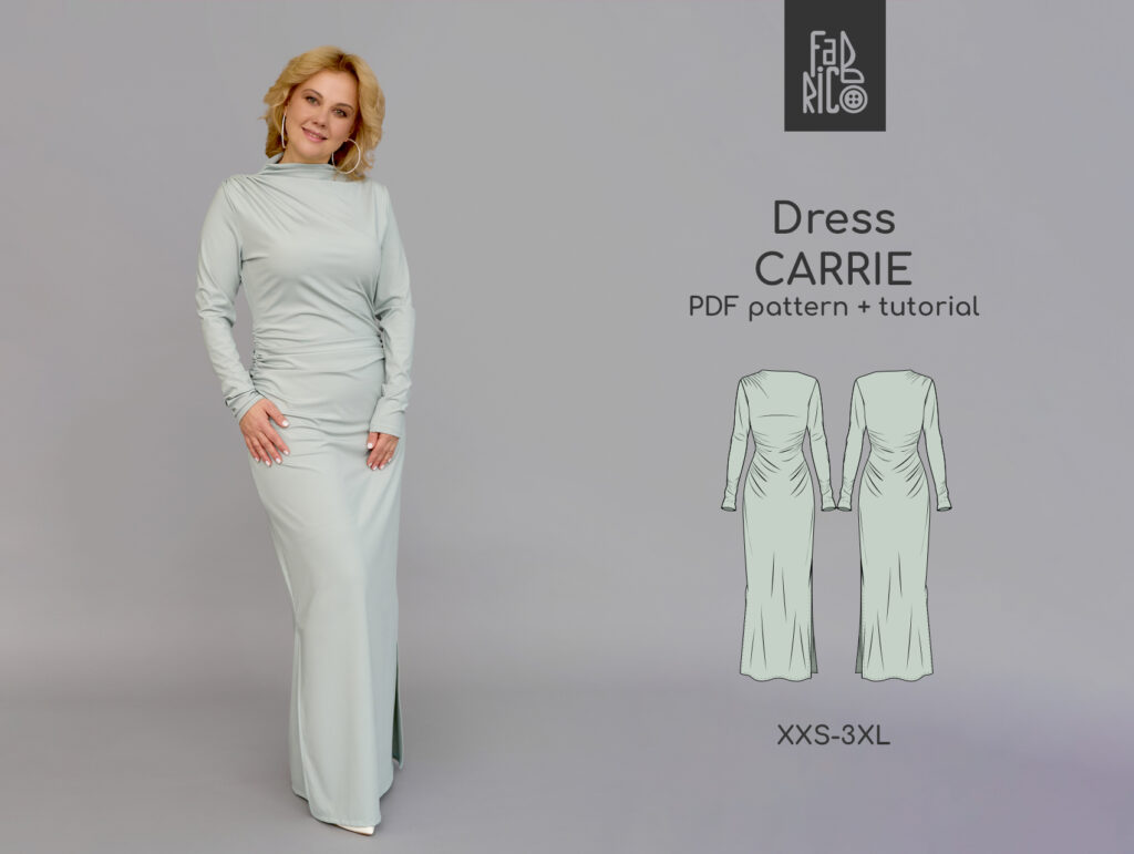 Barbara women's party dress sewing pattern + video tutorial - Fabrico