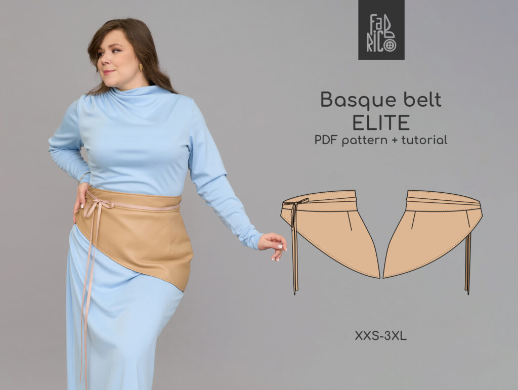 Elite women's basque belt sewing pattern + video tutorial - Fabrico