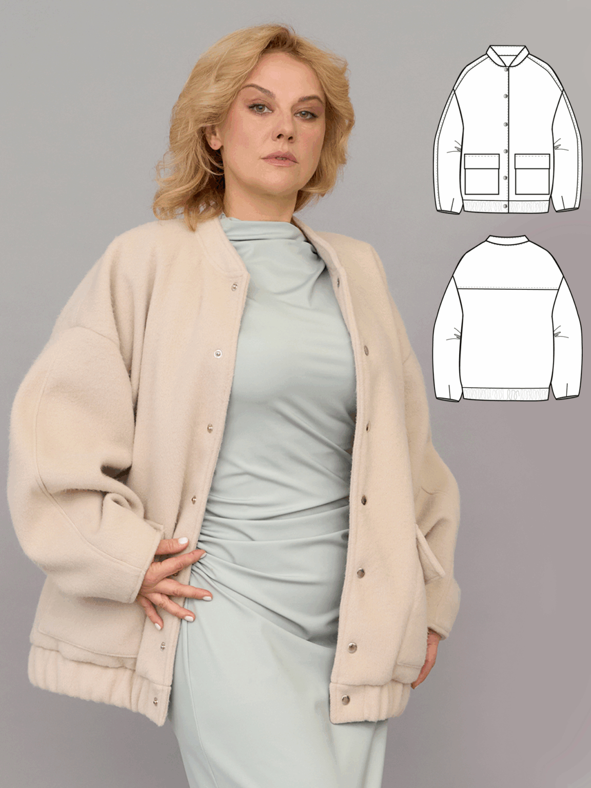Plaza women's bomber jacket sewing pattern + video tutorial - Fabrico