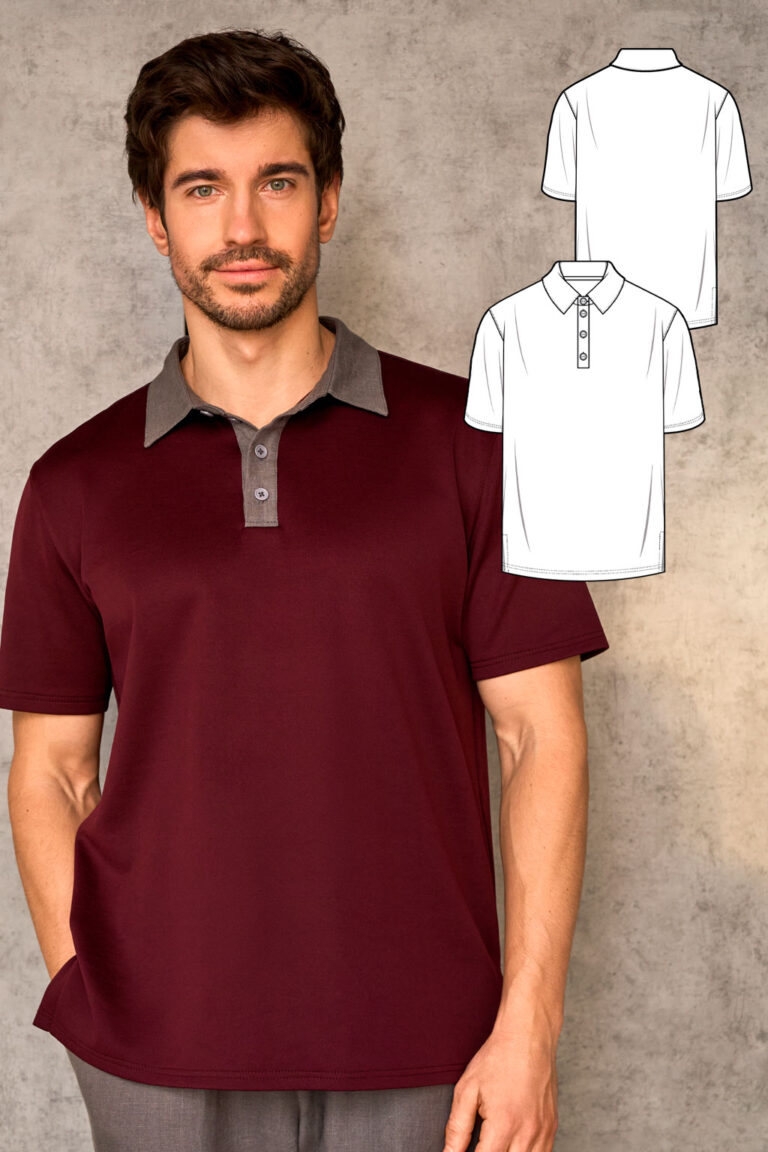 Sorrento men's polo shirt sewing pattern + video tutorial - Fabrico