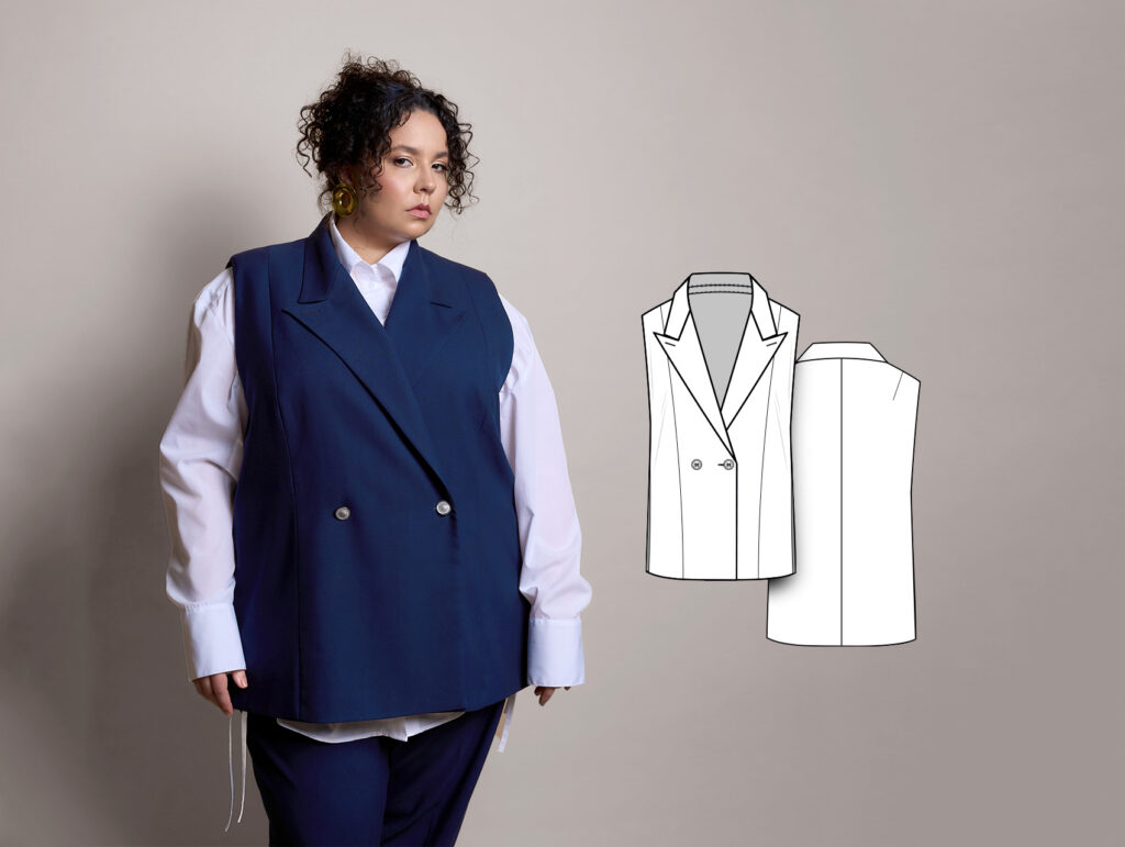 Edelweiss women's vest sewing pattern + video tutorial - Fabrico