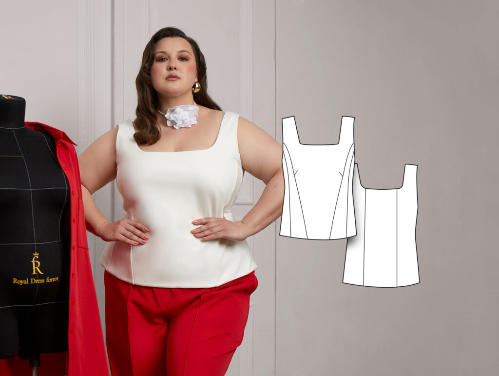 Laura women's corset top sewing pattern + video tutorial - Fabrico